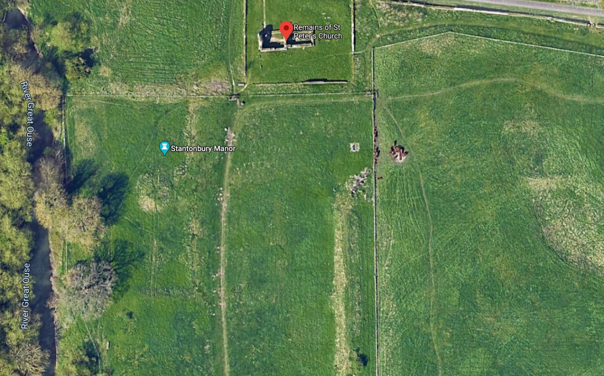 Grafton Regis to Stanton Low Park / St. Peter's Church (remains) - A ...